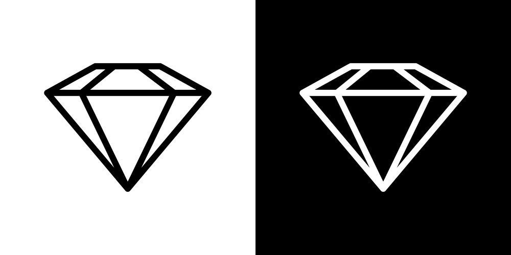 Diamond icon set value gem symbol crystal Vector Image