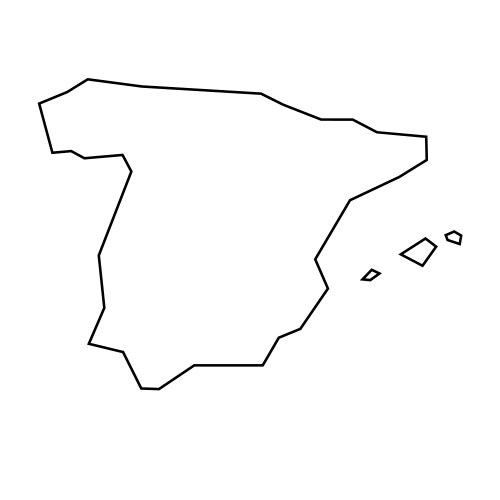 Blank Outline Map Of Spain