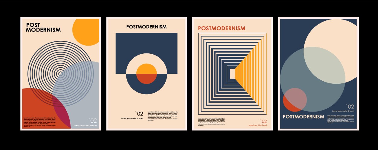 Dynamic artworks posters inspired postmodern Vector Image