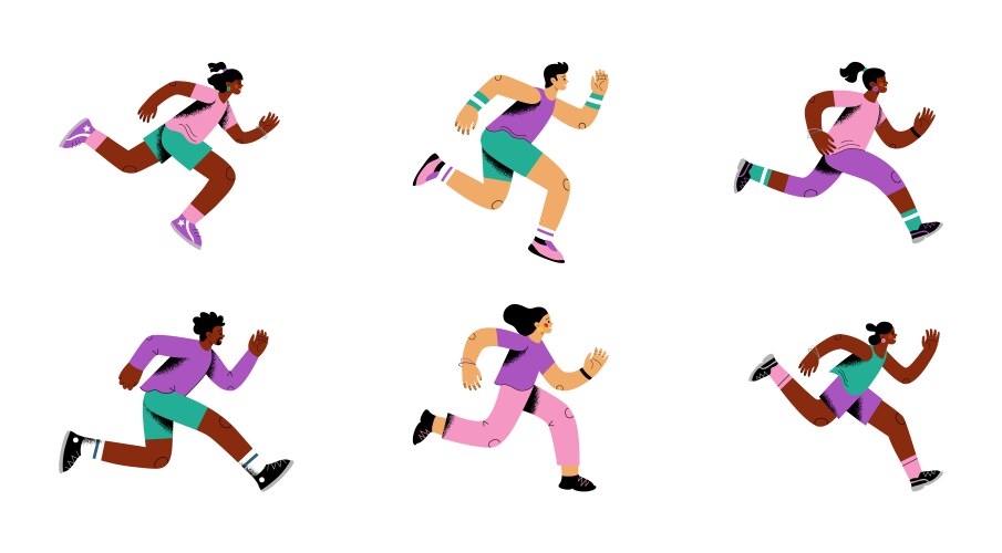 Running boy sequence little man run steps Vector Image