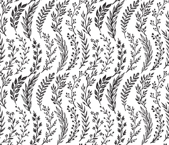 Seamless pattern with hand drawn spring flowers Vector Image