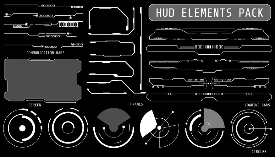 Futuristic Ui Elements Vector Images (over 11,000)