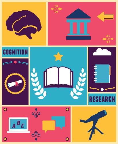 Thin line computer science poster banner Vector Image