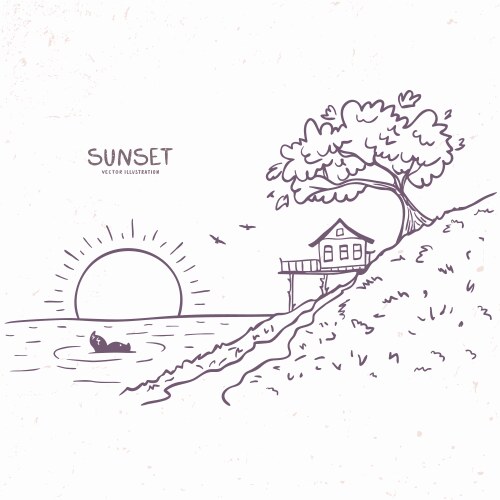 Sunset Outline Vector Images (over 19,000)