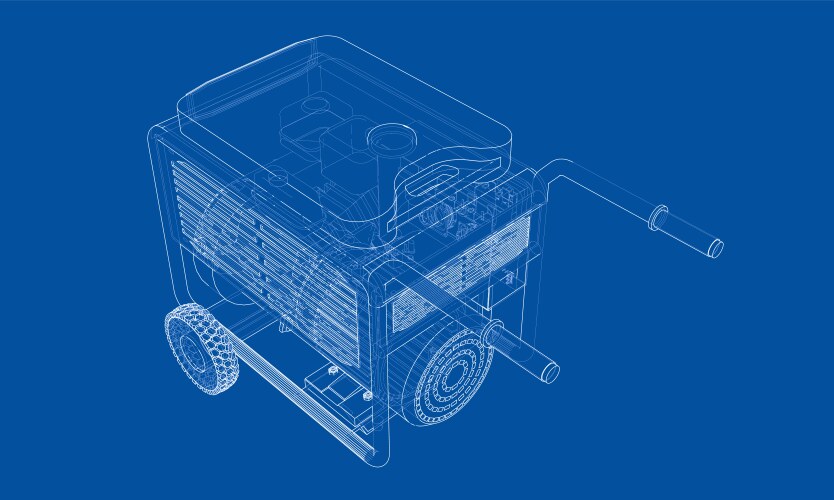 Container type generator structure blueprint Vector Image