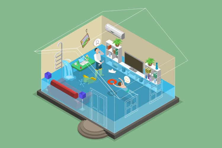 3d isometric flat conceptual Royalty Free Vector Image