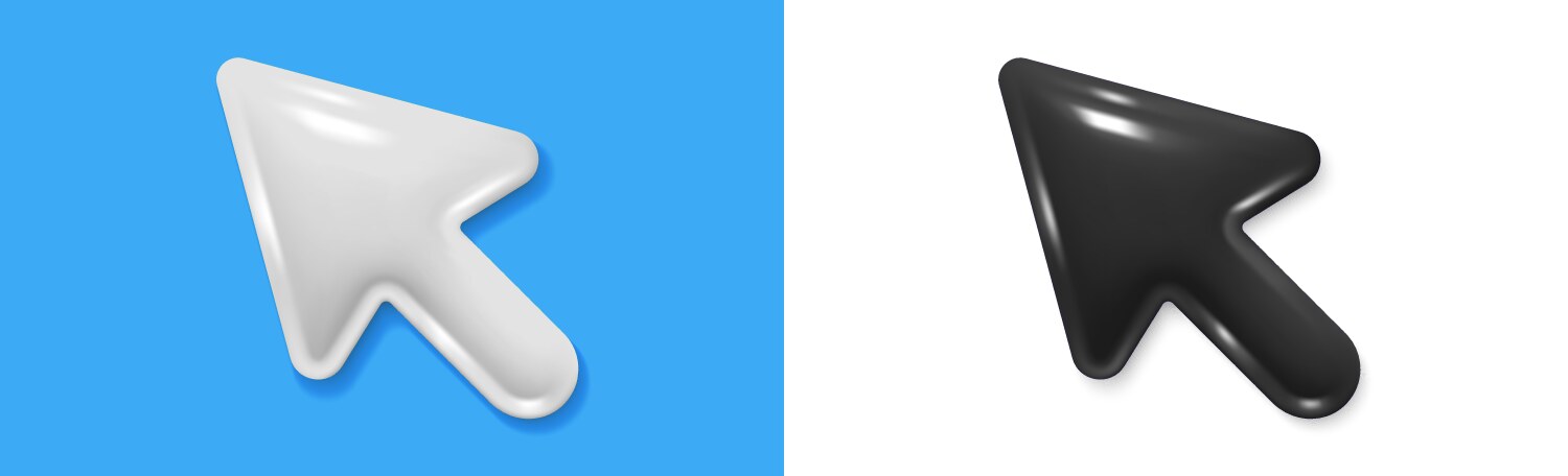 3d arrow pointer mouse cursor icon computer Vector Image