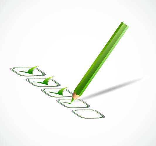 Check list with pencil Royalty Free Vector Image