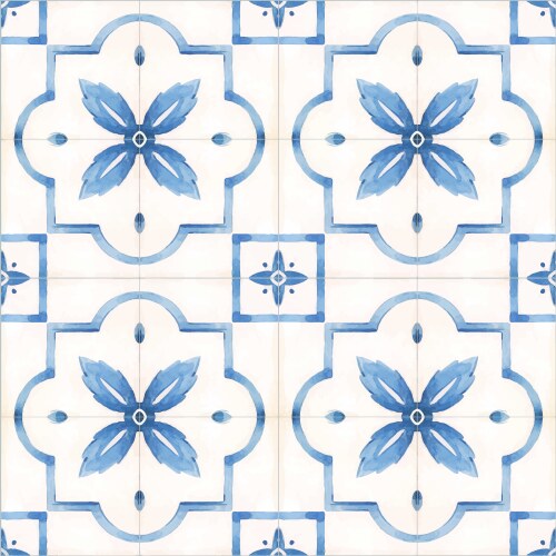 Watercolor Dutch Tile Pattern Royalty Free Vector Image
