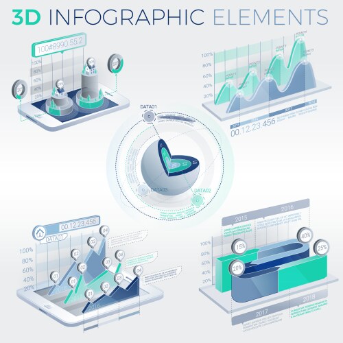 3d infographic elements Royalty Free Vector Image