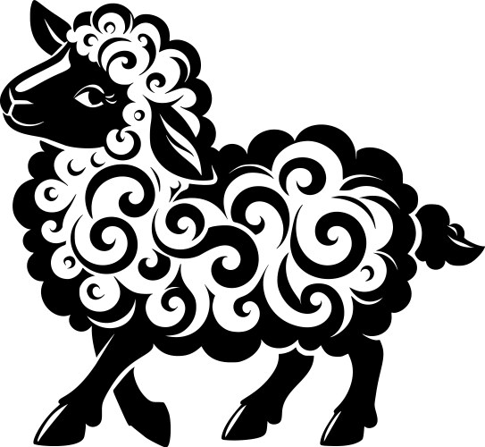 Curly wool cartoon sheep Royalty Free Vector Image