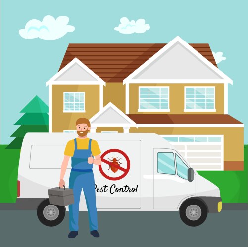 Pest control van Royalty Free Vector Image - VectorStock