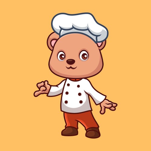 Chef bear cute cartoon character Royalty Free Vector Image