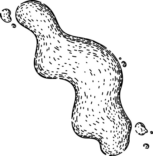 Water puddle set sketch hand drawn Royalty Free Vector Image