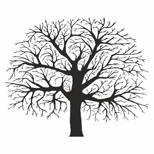 Black gothic tree with branches silhouette Vector Image