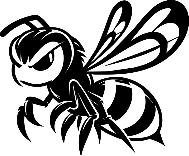 Angry wasp art Royalty Free Vector Image - VectorStock