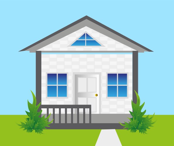 Single house on white background Royalty Free Vector Image