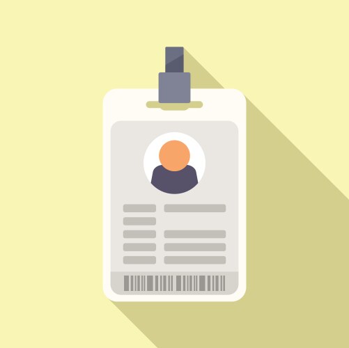 Id card photo icon flat office pass Royalty Free Vector
