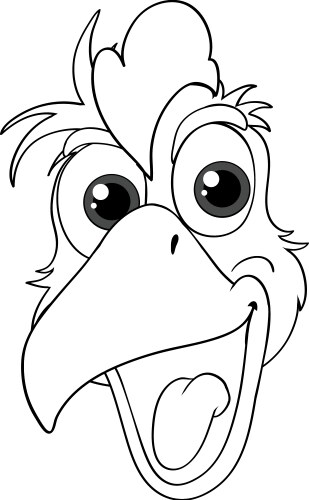 Happy chicken smiling face cartoon Royalty Free Vector Image