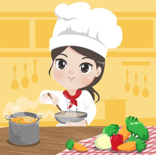 Cartoon Chef Girl Vector Images (over 5,800)