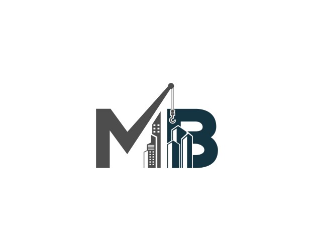 Letters ma real estate construction logo Vector Image
