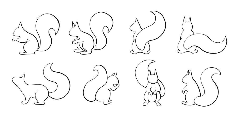 Squirrel outline Vector Images & Graphics for Commercial Use | VectorStock
