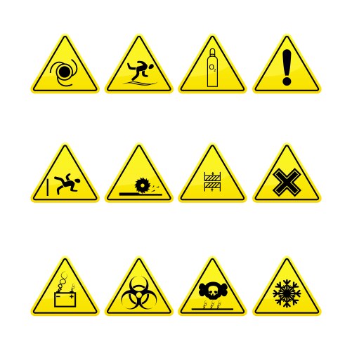 Danger Signs Warning Yellow Vector Images (over 52,000)