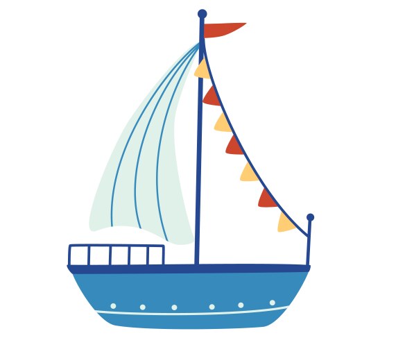 Cartoon boat a water Royalty Free Vector Image
