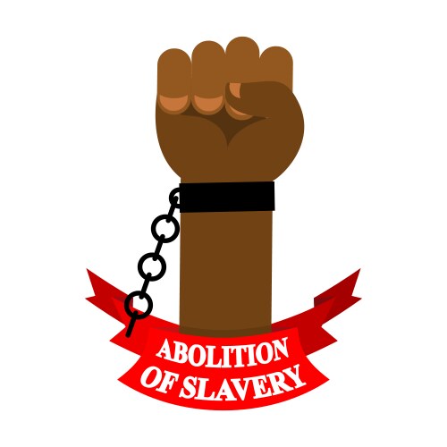Abolition slavery hand symbol victory arm Vector Image