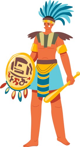 Female aztec warrior jaguar headdress drawing Vector Image