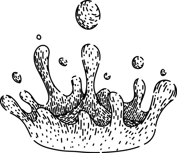 Spill water puddle sketch hand drawn Royalty Free Vector