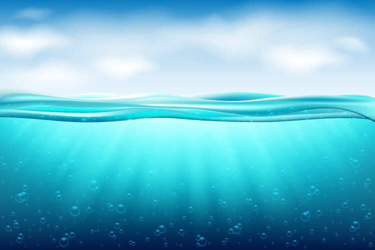 Underwater background water surface ocean sea Vector Image
