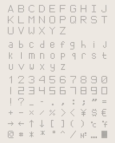 Dotted font letters with small dots Royalty Free Vector