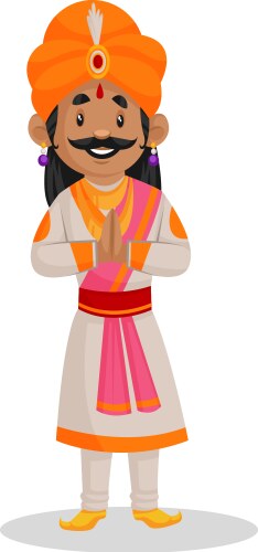 Samrat ashok cartoon character Royalty Free Vector Image
