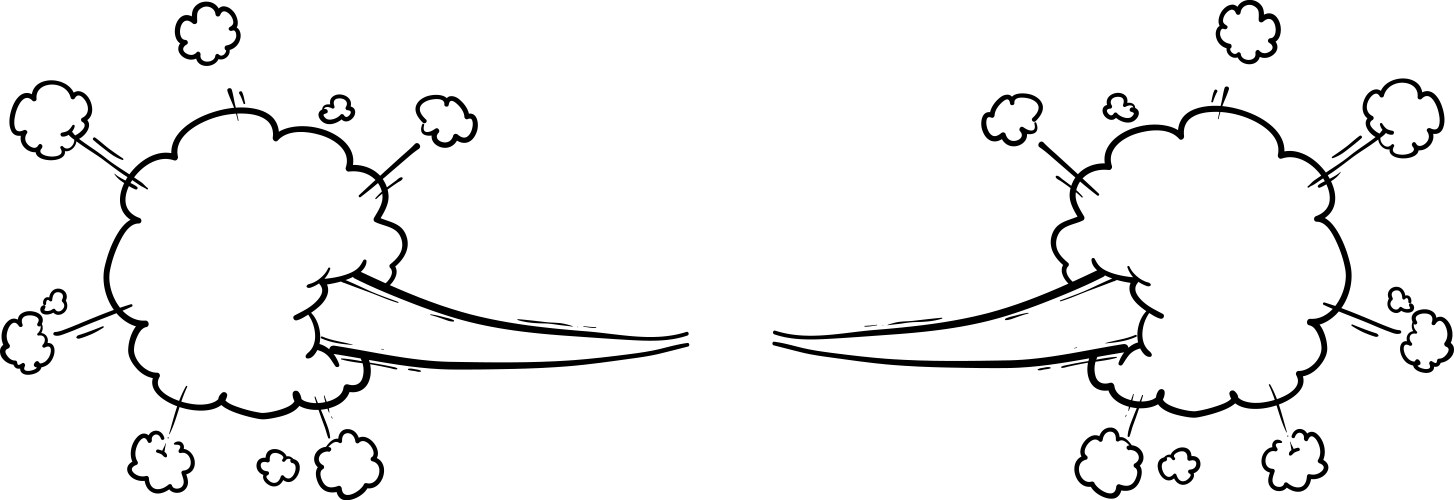 Hand drawn cartoon lit cigar with smoke isolated Vector Image