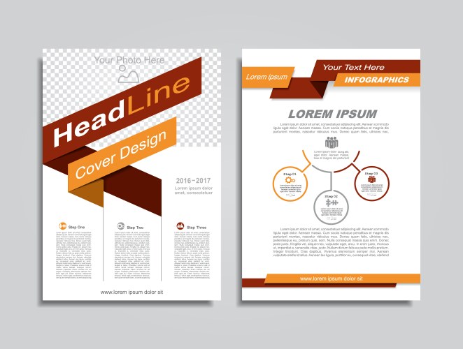 Trifold brochure design made with colorful Vector Image