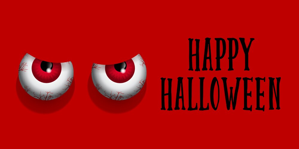 Red evil eyes on black background Royalty Free Vector Image