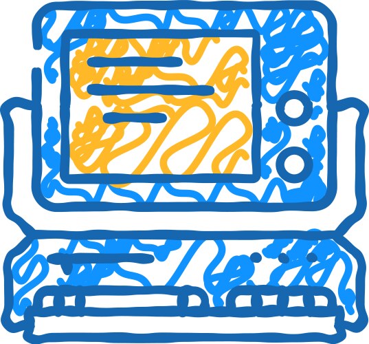 Computer pc retro gadget icon doodle Royalty Free Vector