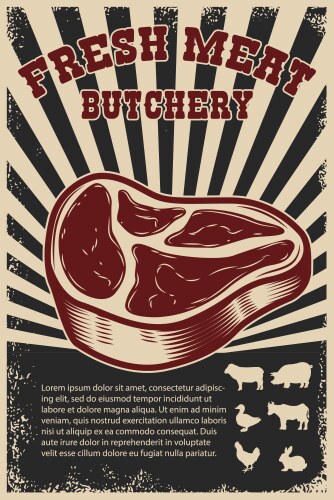 Pork Chart Poster Vector Images (over 100)