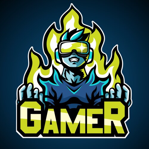 Demon gamer esport mascot logo design Royalty Free Vector