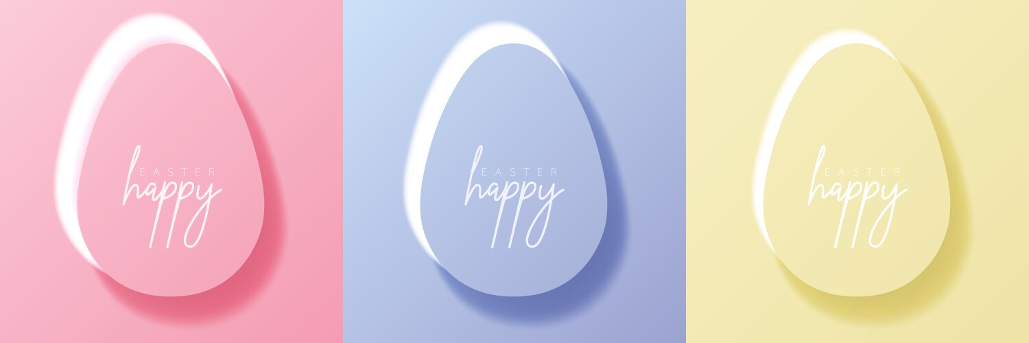 Set of pastel colored 3d egg shape frame design Vector Image