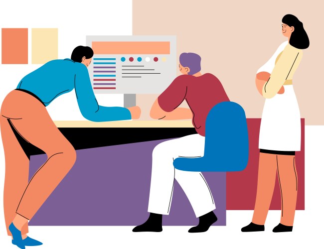 Project team avatars Royalty Free Vector Image