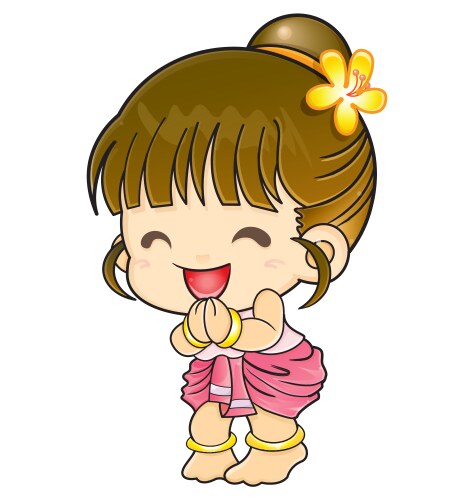 Thai Welcome Wai Gesture Royalty Free Vector Image