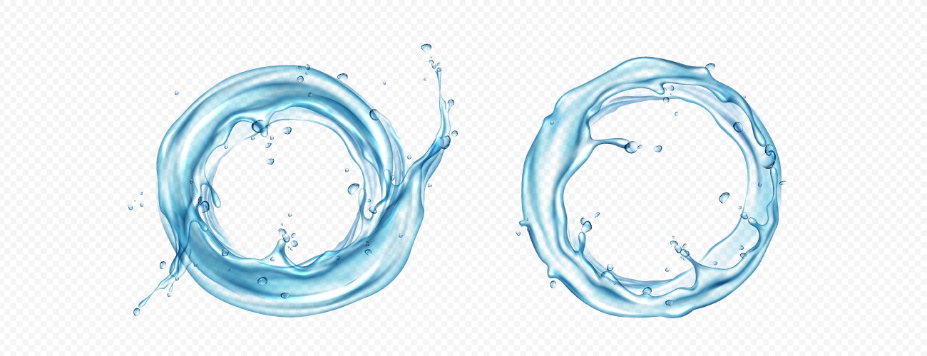 Realistic set of water puddles on transparent Vector Image