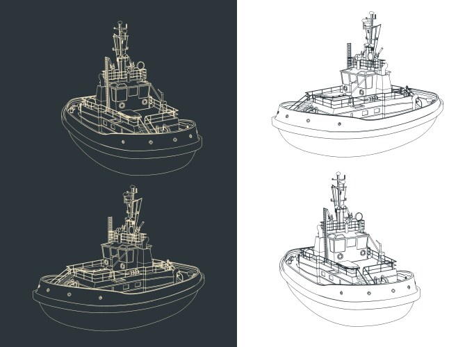 Dry cargo ship isometric drawings Royalty Free Vector Image