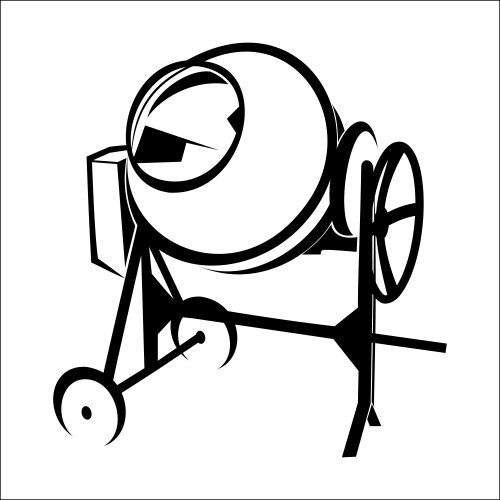 Icons of cement and concrete mixer Royalty Free Vector Image