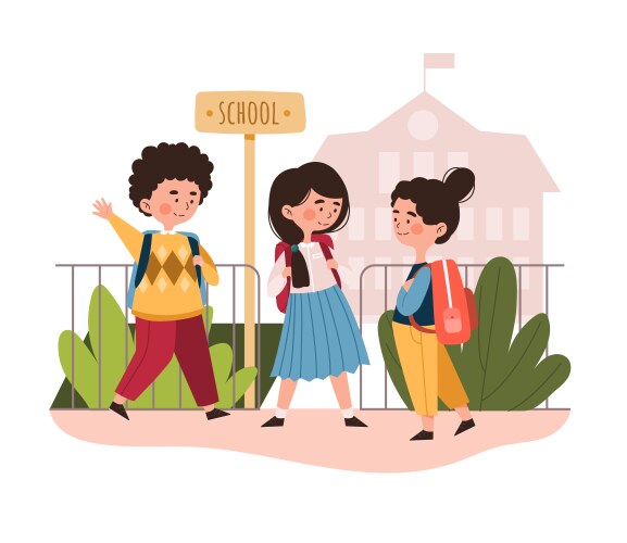 Going to school Royalty Free Vector Image - VectorStock