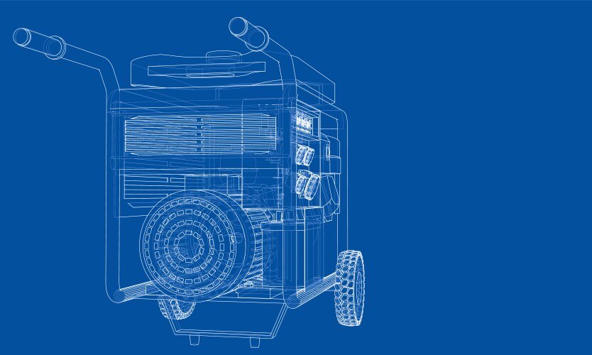 Container type generator structure blueprints Vector Image