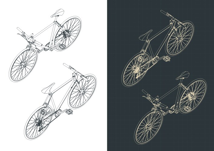 Bike Blueprint Bicycle Vector Images (over 180)
