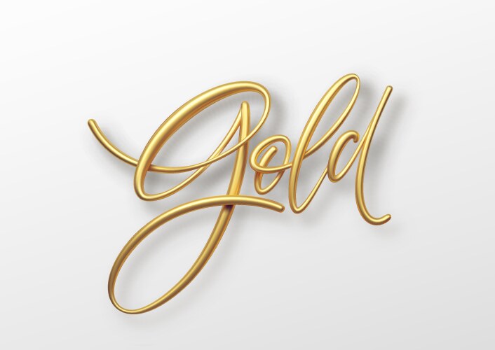 Word gold 3d calligraphic lettering realistic Vector Image